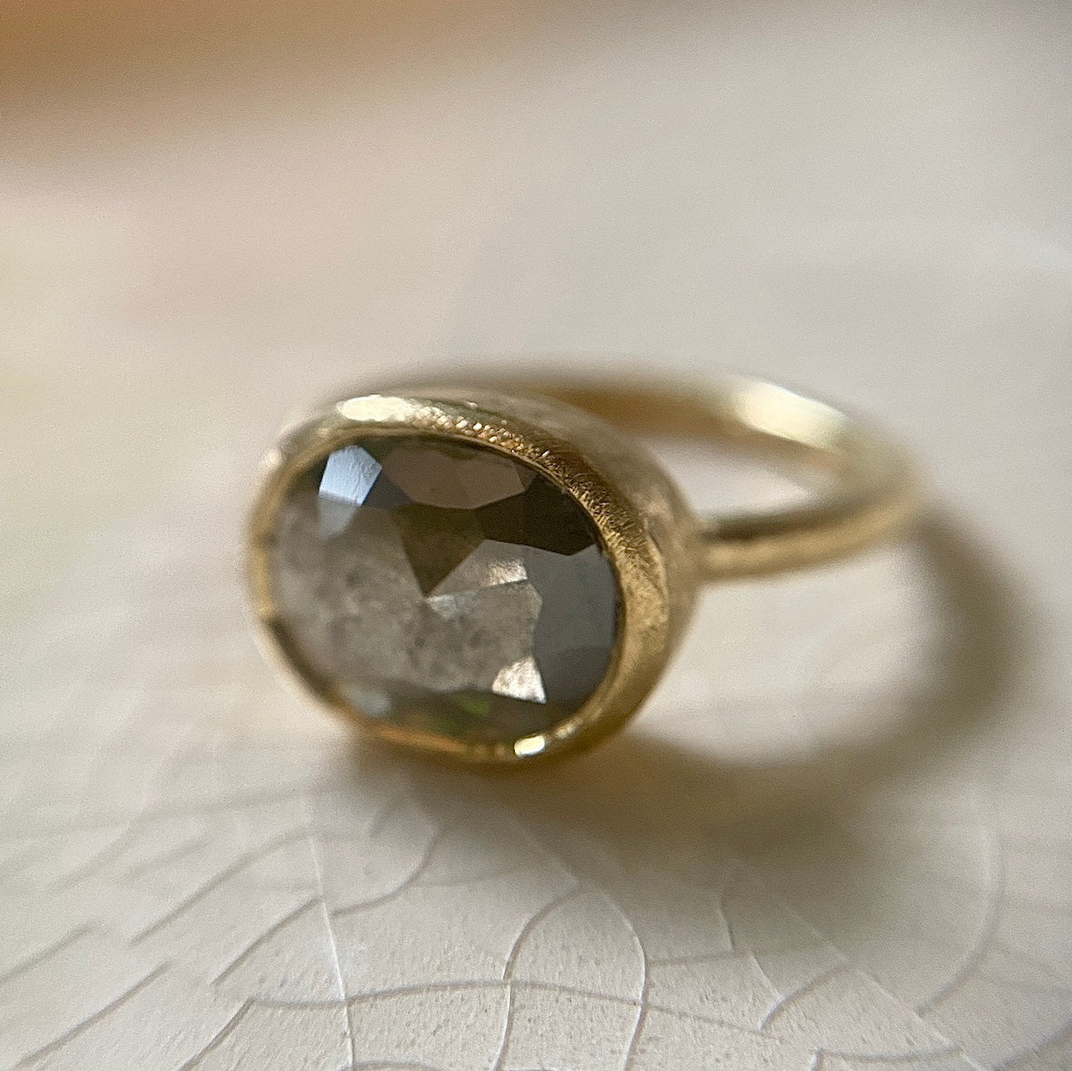 OOAK Salt and Pepper Diamond RIng – Sorrel Bay