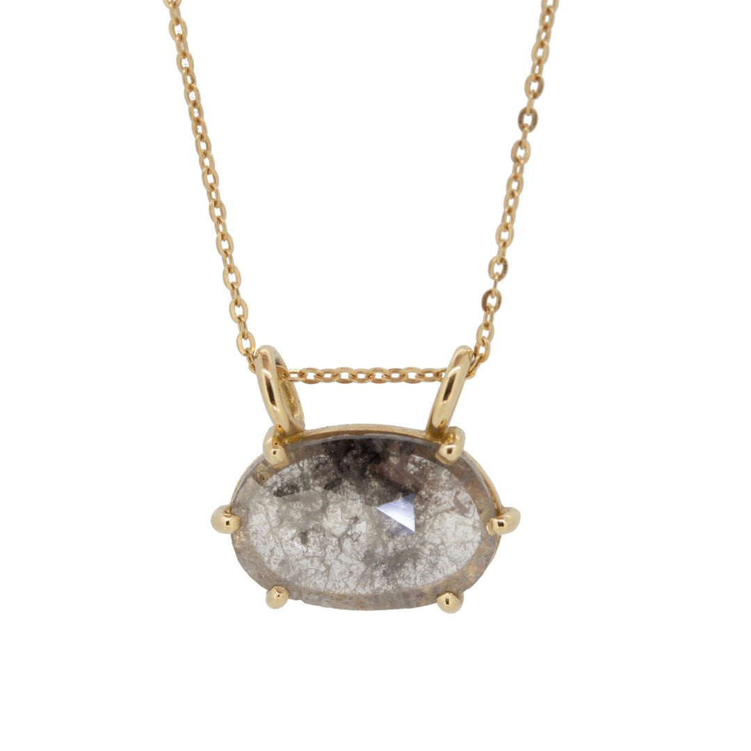 Light Grey Rose Cut Diamond Claw Necklace – Sorrel Bay